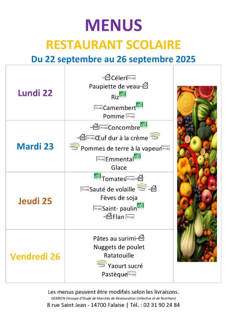 18 Menus Resto scolaire 22 sept au 26 sept 2025_Page_1 - Mairie de Falaise